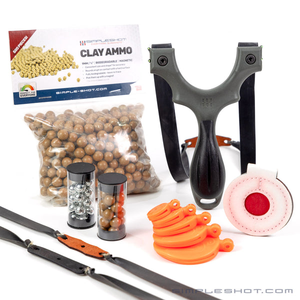 Slingshot For Adults SimpleShot Bundle With Flat Bands, Target & Ammo ...